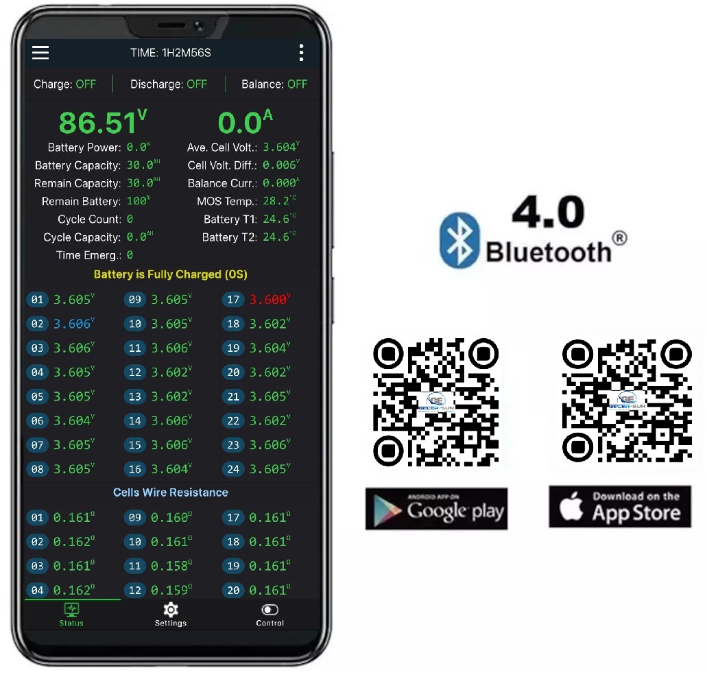 48 Volt 304 Ah LiFePO4 Batarya Metal Kasa Bluetooth Özellikli - 137,063.28 TL